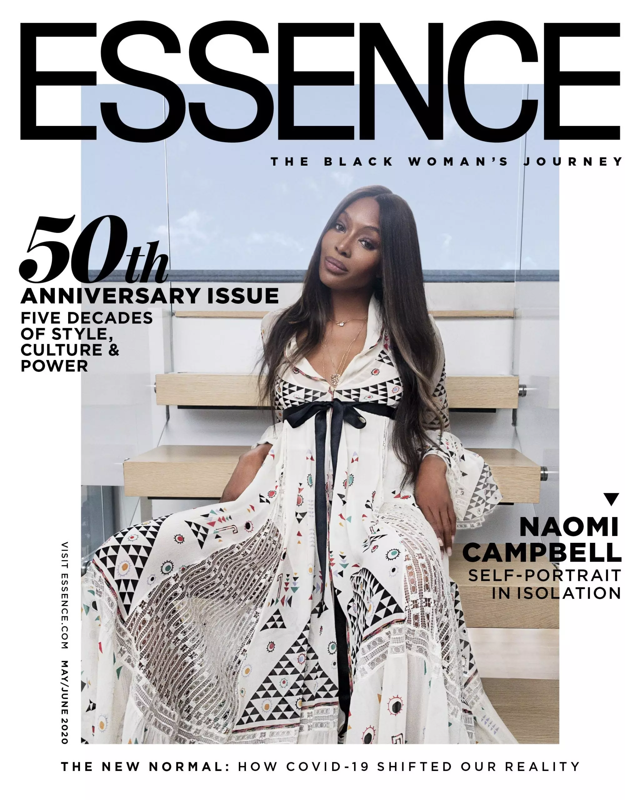 Naomi Campbell 以亲密的自画像报道 ESSENCE 50 周年纪念特刊