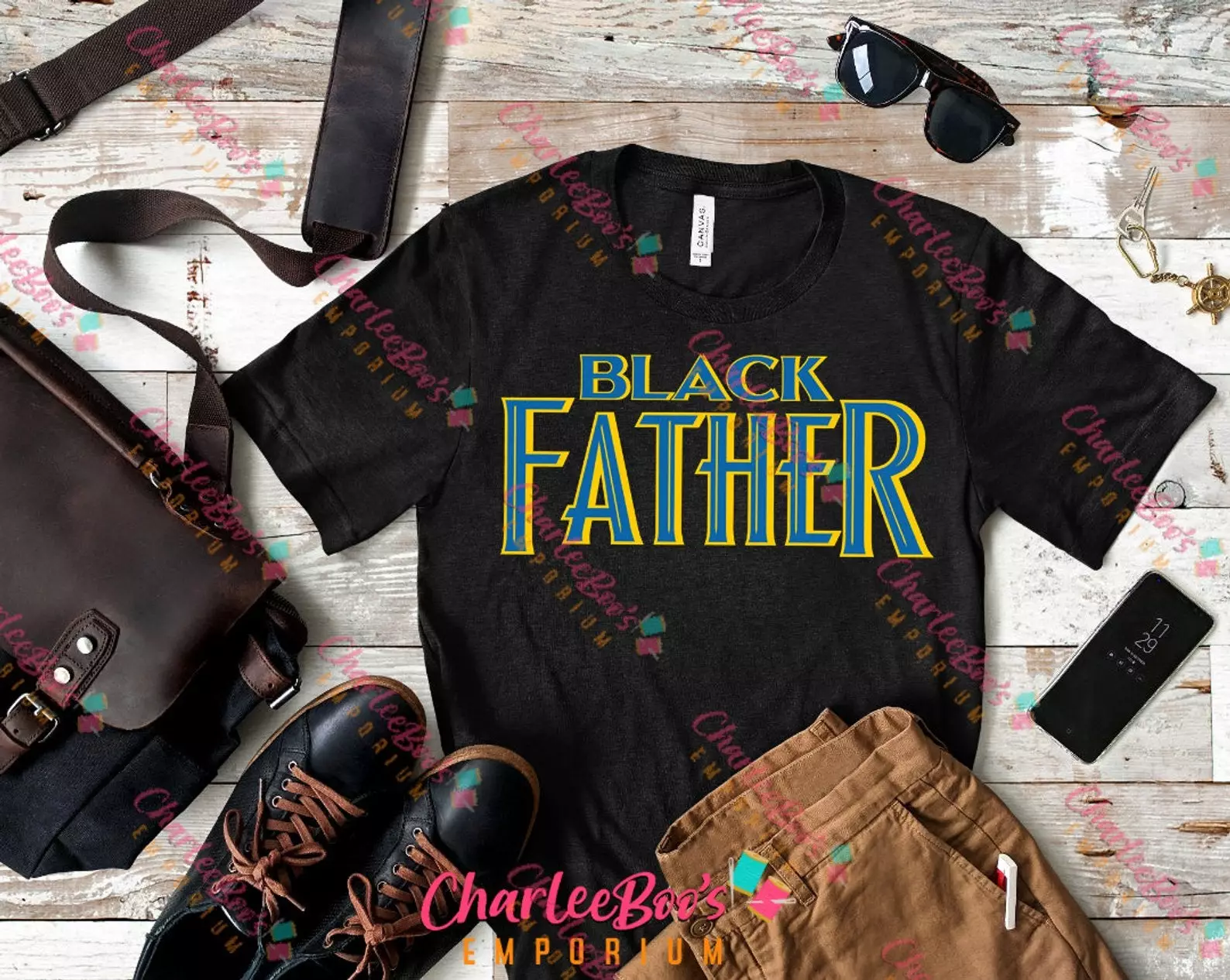 その栄光の中で黒人の父性を祝う 8 人の力を与える T シャツ 22199_7