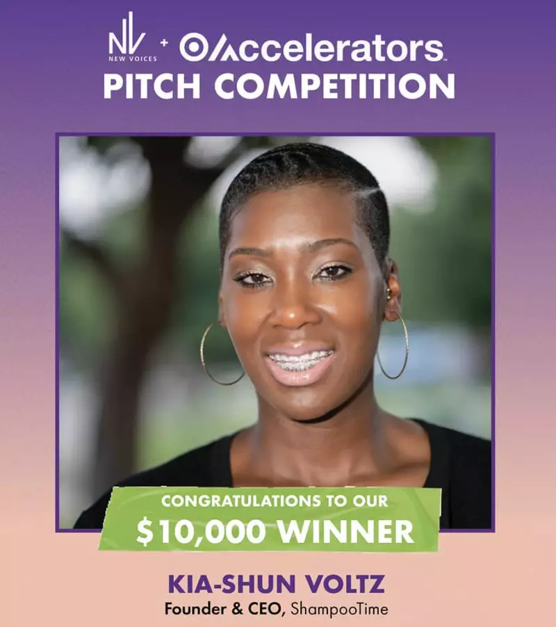 Die Unternehmerin Kayla Castaneda gewinnt 25.000 US-Dollar im Pitch-Wettbewerb „New Voices + Target Accelerators“.