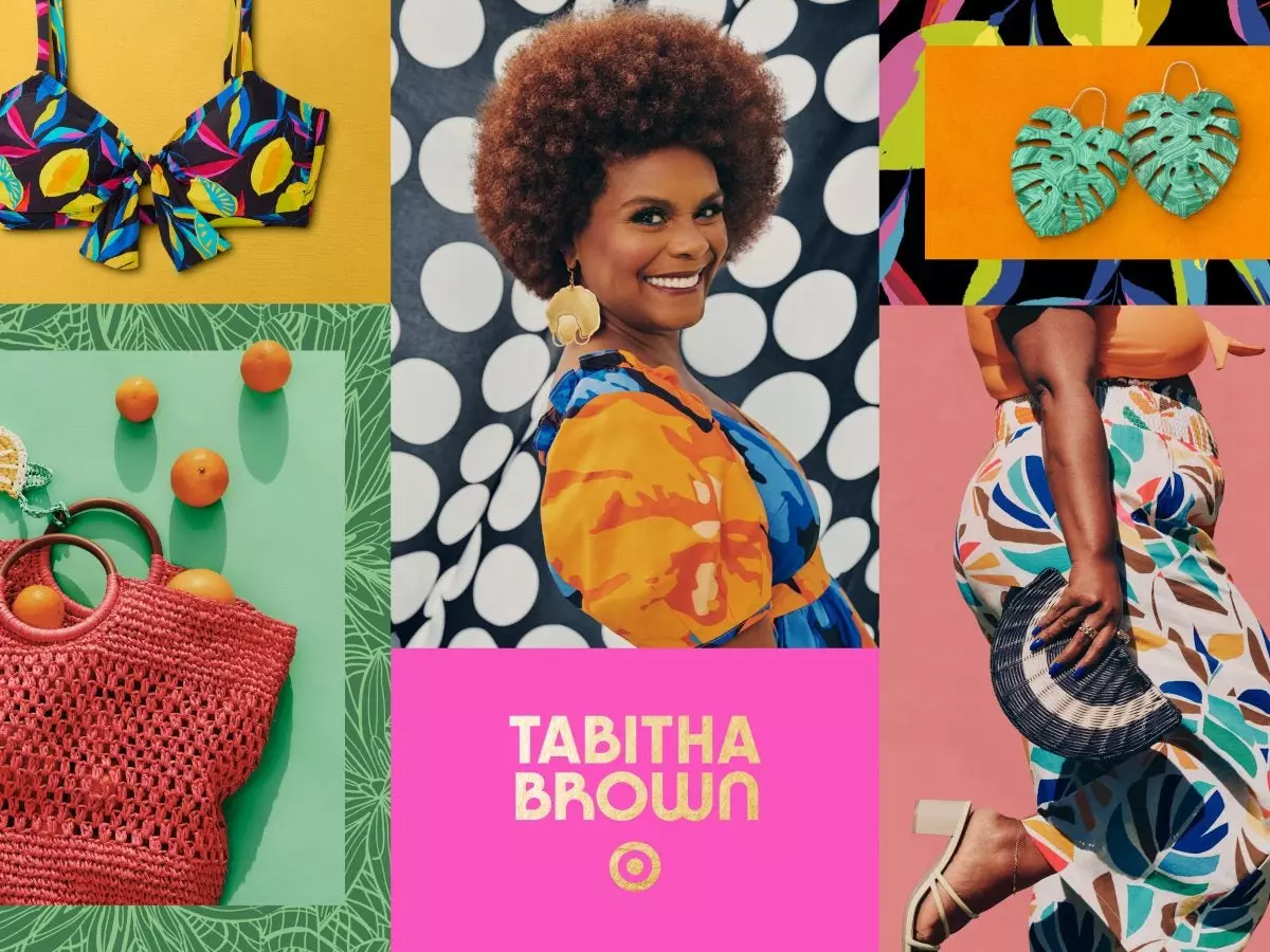 Sien Tabitha Brown se 75-stuk klere, bykomstighede-versameling met teiken
